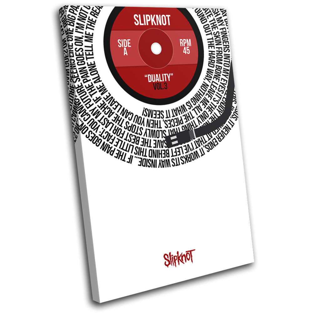 Slipknot Duality Song Lyrics Vinyl SINGLE CANVAS WALL ART Picture Print ...