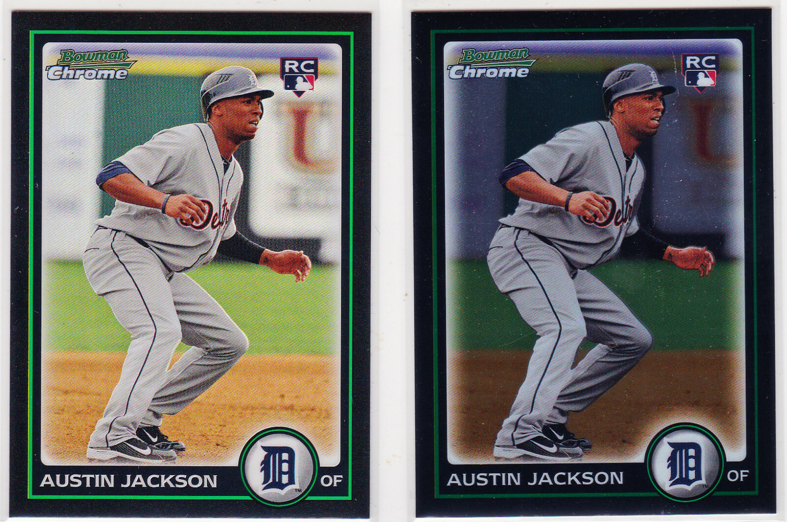 Austin Jackson Tigers Rookie 2010 Bowman Chrome Base 188 & Refractor 2 ...