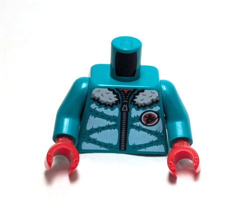 Lego - Minifigure Torso - Blue Teal, Fur Collar, Winter Ski Jacket | eBay