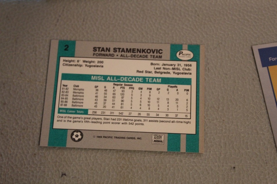 1988-89 Pacific MISL Soccer Trading Card Complete Finish Fill Your List ...