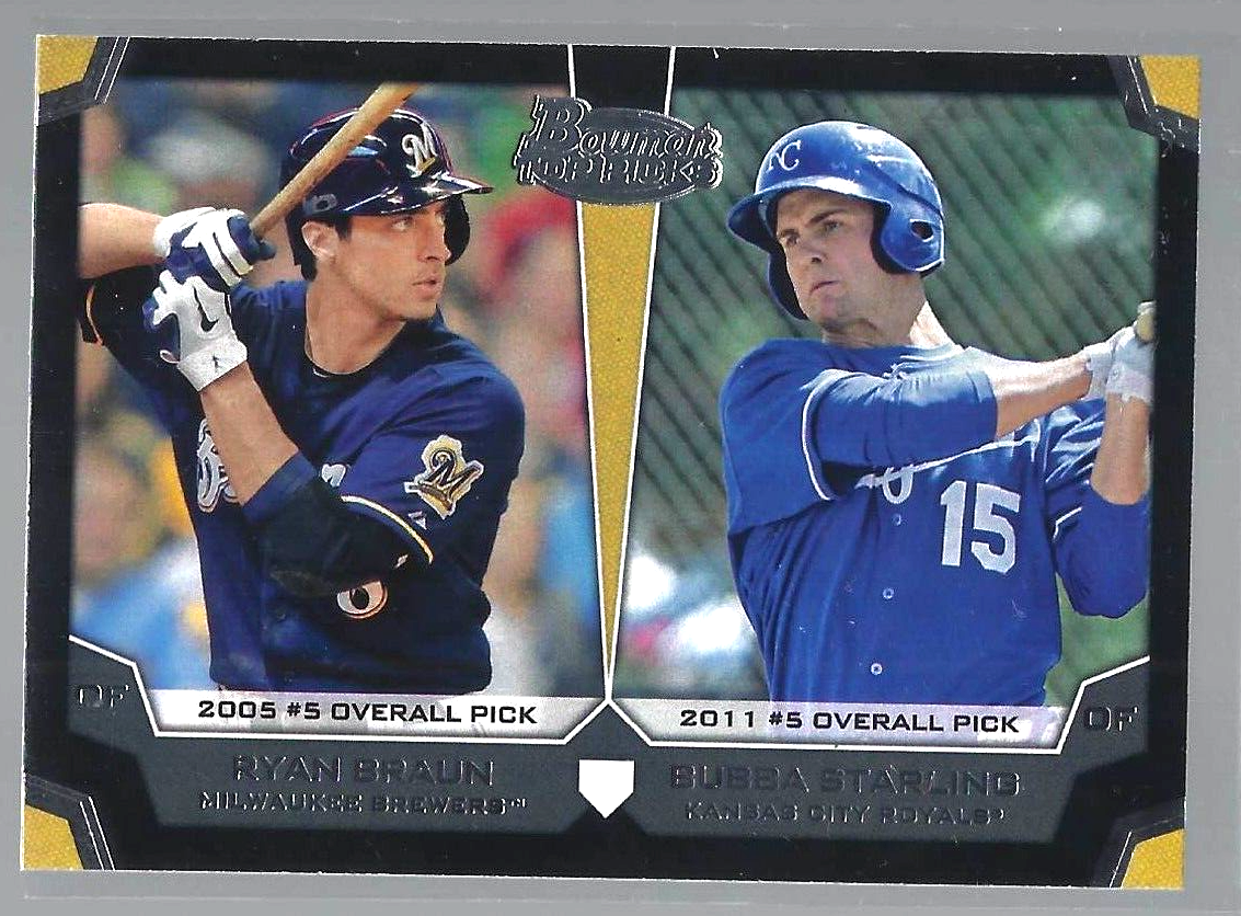 2012 Bowman Draft Dual Top 10 Picks Baseball Card #BS Ryan Braun ...