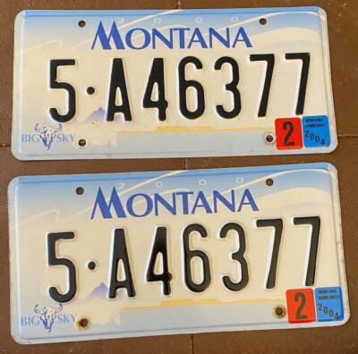 Montana 2004 LEWIS & CLARK COUNTY License Plate PAIR - HIGH QUALITY # 5 ...