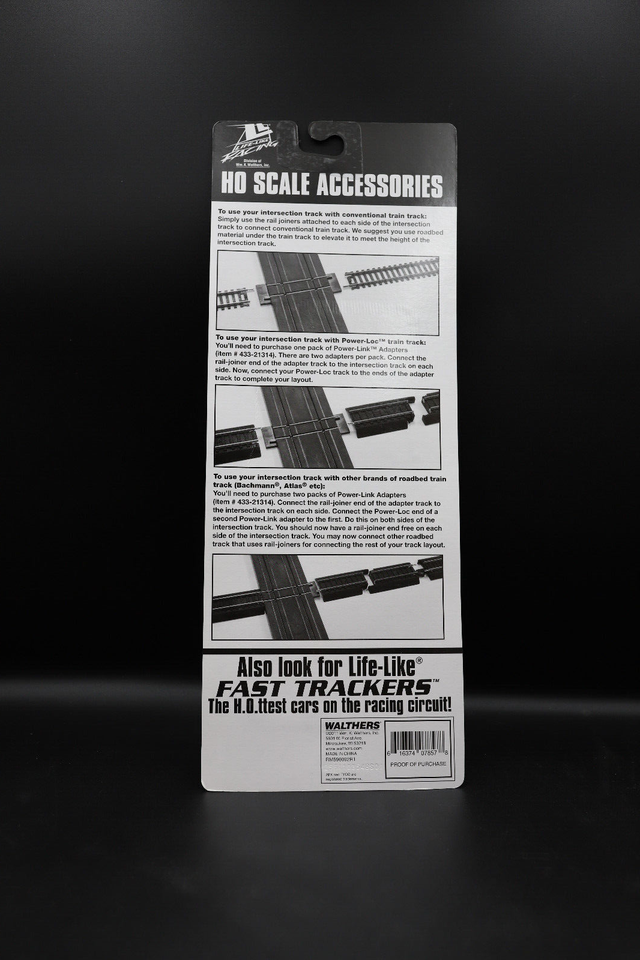 LIFE-LIKE RACING HO 433-9149 RACE & TRAIN INTERSECTION SLOT CAR TRACK 1 ...