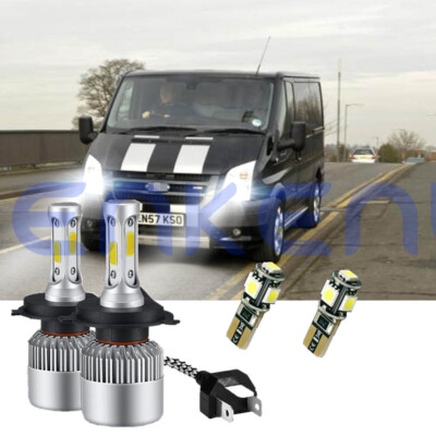 FOR Ford Transit MK7 H4 501 White Xenon HID Hi/Low/Side LED Headlight ...