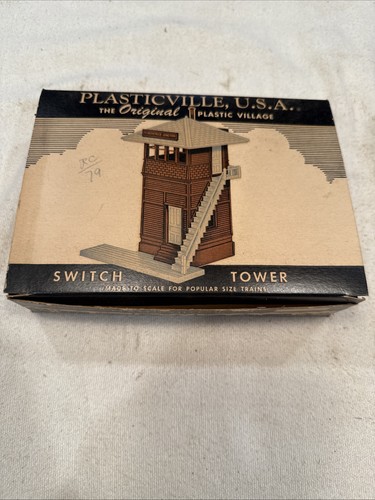 Plasticville O GAUGE Switch Tower BROWN Sides Light Grey Roof Original ...