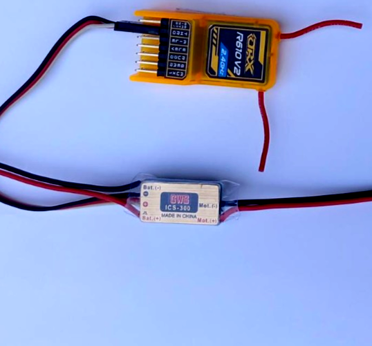 OrangeRX R610 V2 6Ch 2.4GHz Receiver plus a GWS ICS-300 speed ...