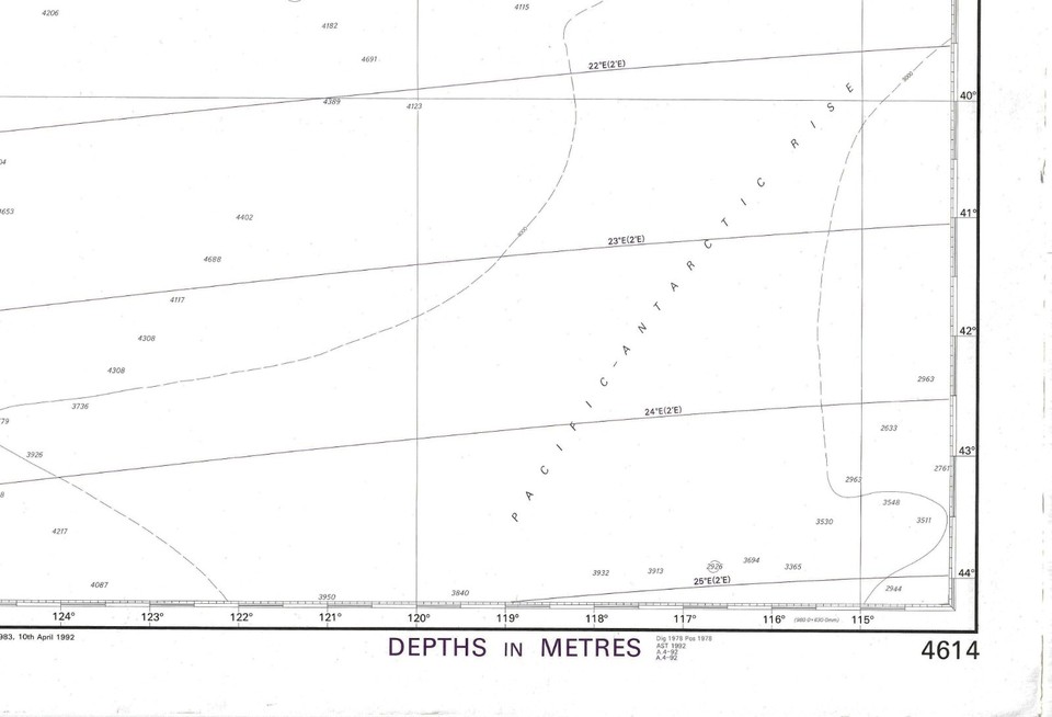 Admiralty 4614 South Pacific Ocean Ile Rapa Pacific Antarctic Rise ...