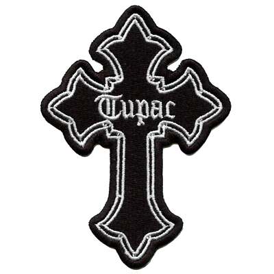Tupac Shakur Cross Tattoo Logo Patch West Coast Rapper Embroidered Iron ...