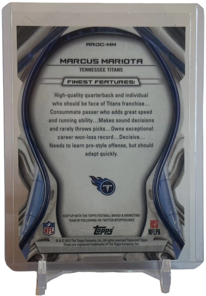 Marcus Mariota 2015 Topps Finest Rookie RC Die Cut Refractor Card #ARDC ...