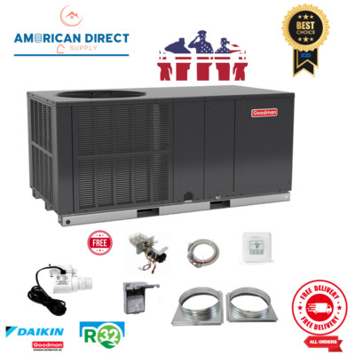 3 Ton Goodman AC Heat Pump Package Unit System 13.4 SEER2 Horizontal ...