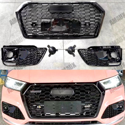 For Audi Q5 SQ5 2018 2019 RSQ5 Style Front Honeycomb Mesh Grill+Fog ...