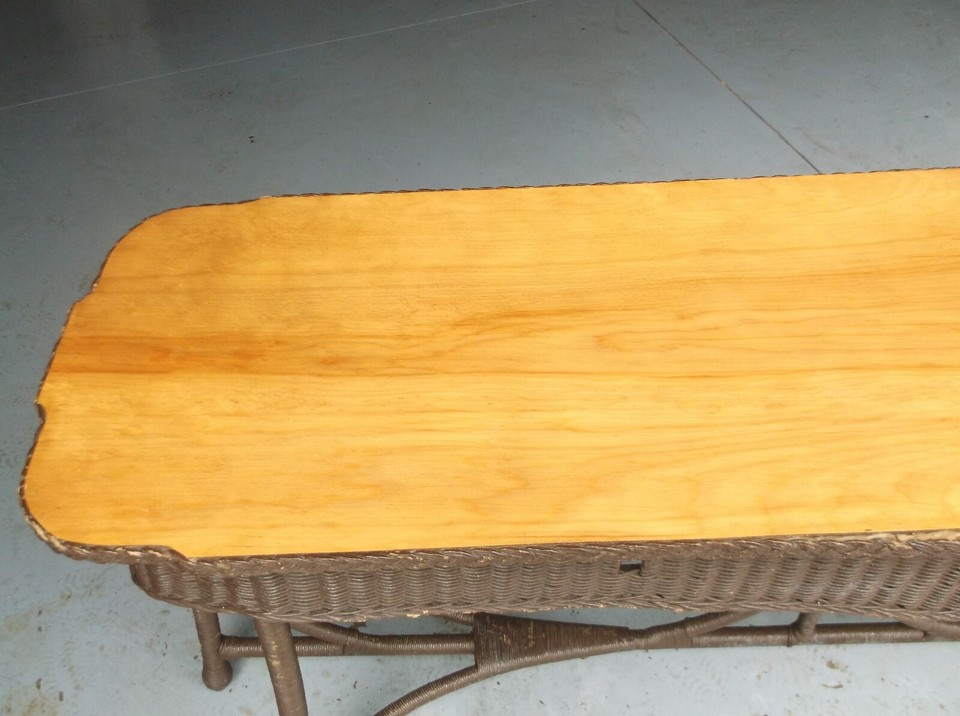 Vintage Wicker Sofa Table | eBay