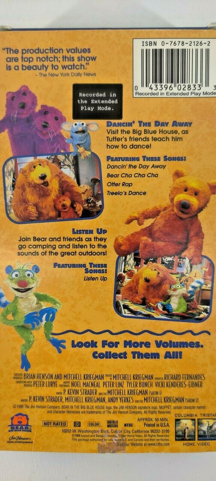 1998 Bear In The Big Blue House Volume 3 VHS | Grelly USA