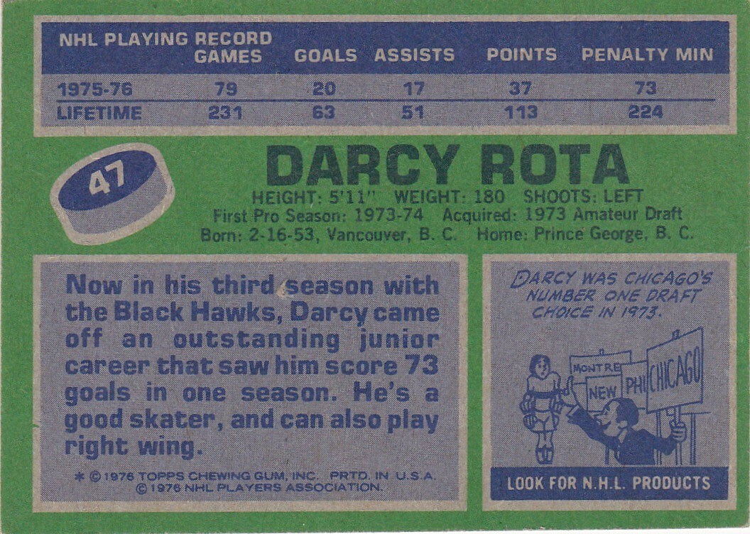 1976-77 Topps - #47 Darcy Rota for sale online | eBay