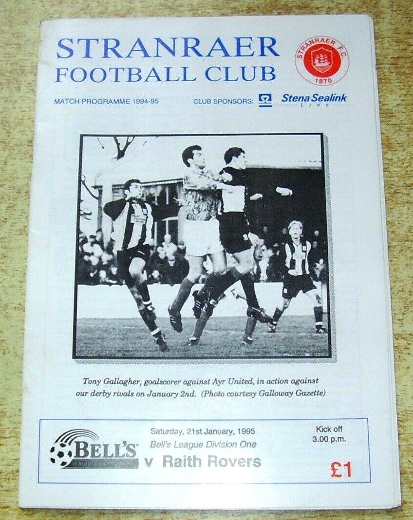 RAITH ROVERS PROGRAMMES 1994/95 | eBay