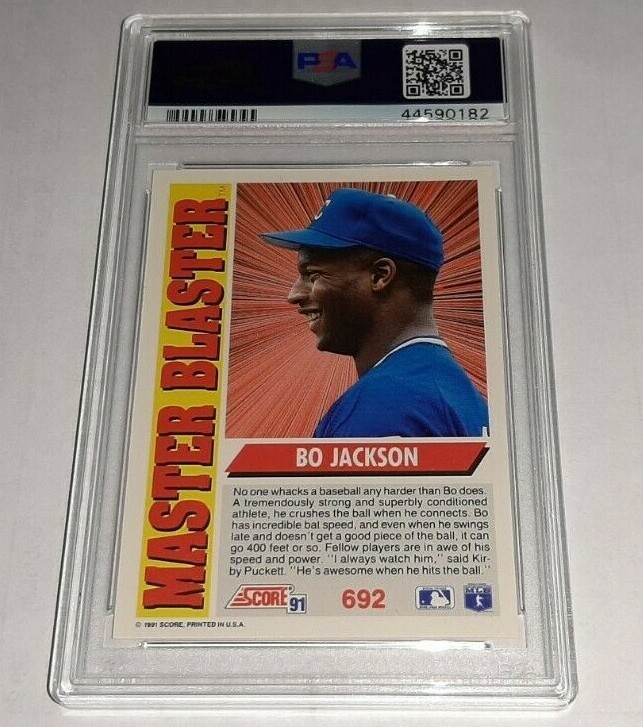 1991 Score #692 Bo Jackson Master Blaster Card Graded PSA 9 Mint Low ...