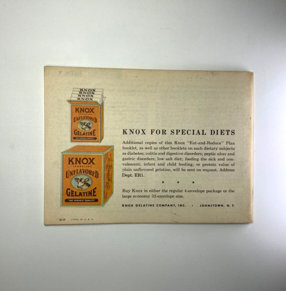 Knox Gelatine Recipe Book - Eat And Reduce Plan, 1952 | eBay