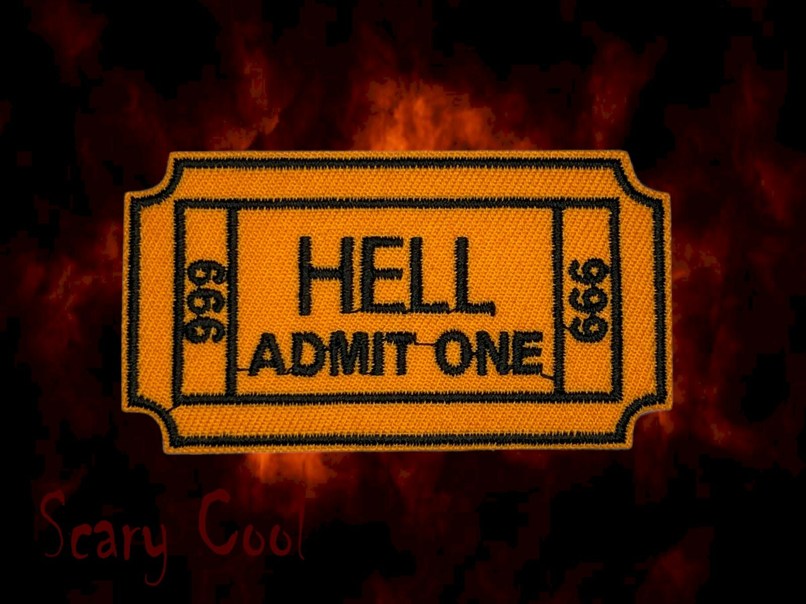 New Ticket Hell Admit One 666 Vintage Embroidered Biker Iron On Patch ...