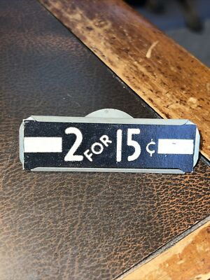 Vintage 1930s B&W 5 & 10 Store Metal 3" Shelf Price Tag 2 For 15c | eBay