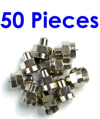 50 qty F Type 75 Ohm Male Terminator Coax Coaxial End Caps TV RF Port ...