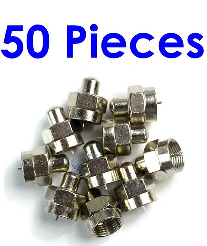 50 qty F Type 75 Ohm Male Terminator Coax Coaxial End Caps TV RF Port ...