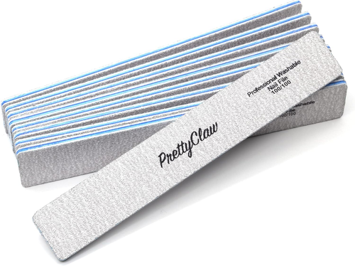 | 10Pc Professional Nail File 100/100 Grit Zebra Rectangle Acrylic Nail ...