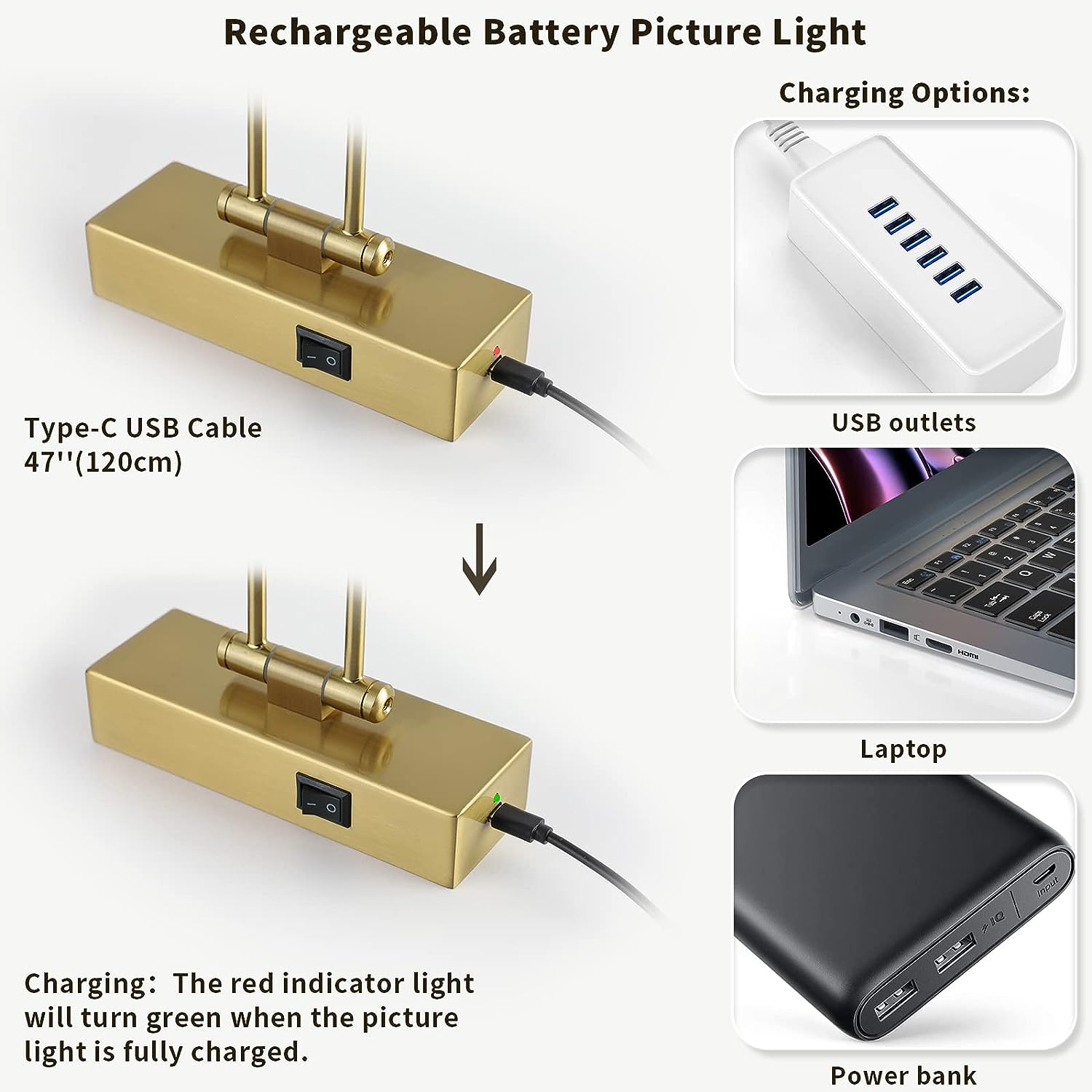 Wireless Picture Light with Remote and Timer, Battery Operated Art ...
