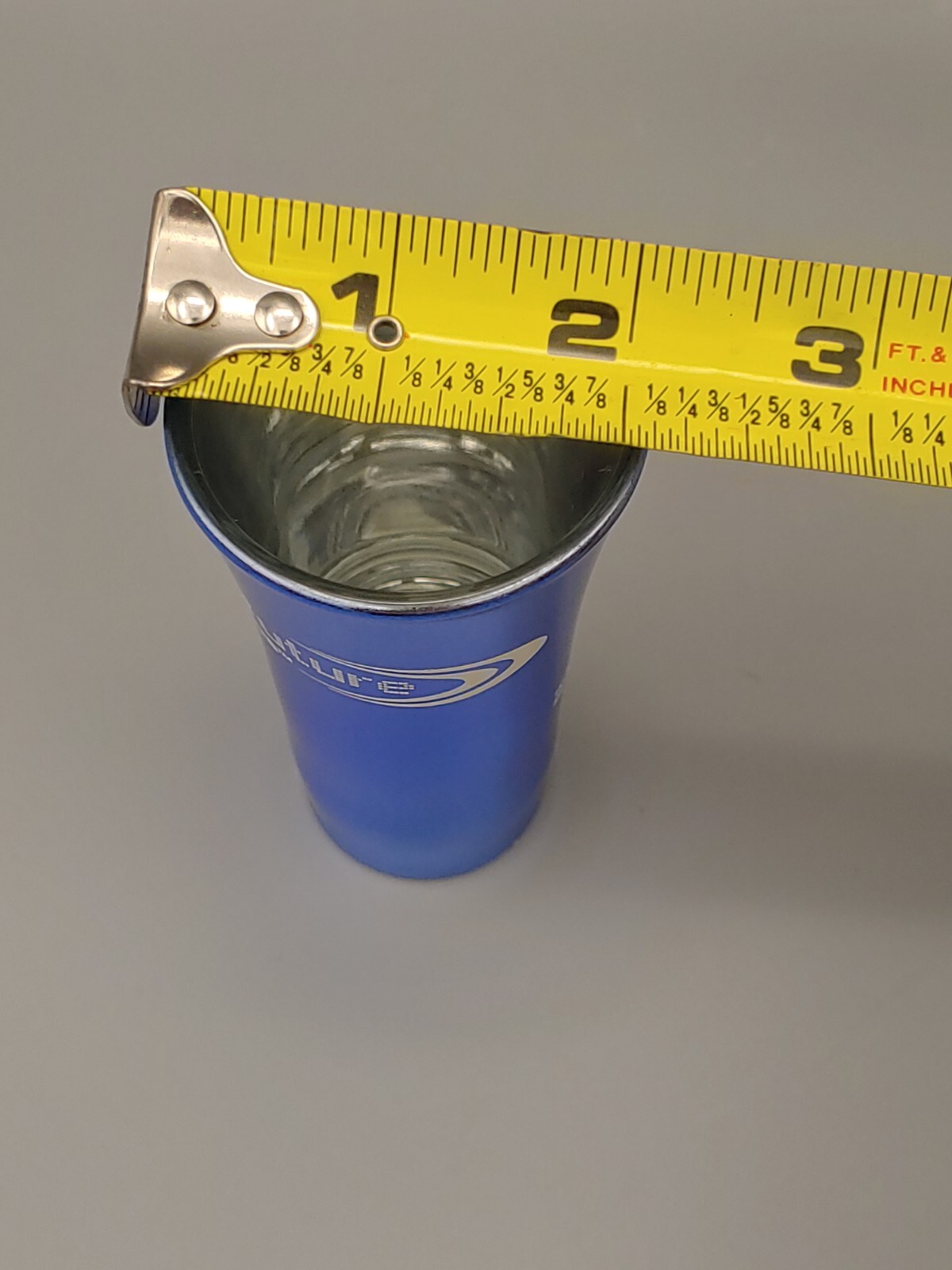 BACK TO THE FUTURE UNIVERSAL STUDIOS SHOT GLASS BLUE CHROME MINT 90'S ...