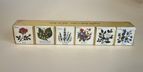 English Bath Cubes (6) Floral Scented Lavender Rose Gardenia Violet NEW ...