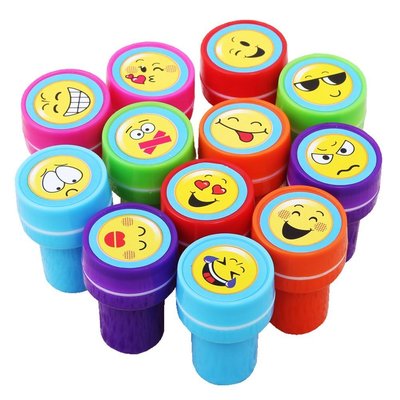 12 Pieces Smiley Face Boy Girls Kids Stamps Goody Bag Party Favor Gift ...