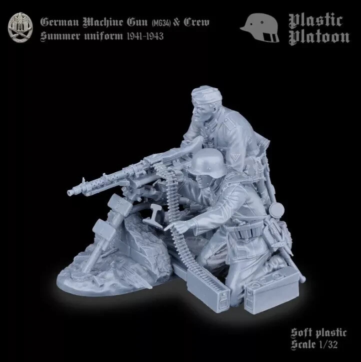 Plastic Platoon German Solders Machine Gun MG-34 Summer 1:32 | eBay