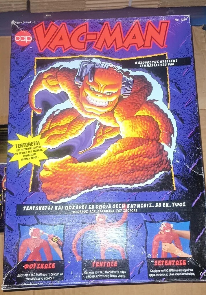 Vintage Cap Toys Vac-Man Stretchy Toy w/ Box 1994 Sealed Case Fresh! | eBay