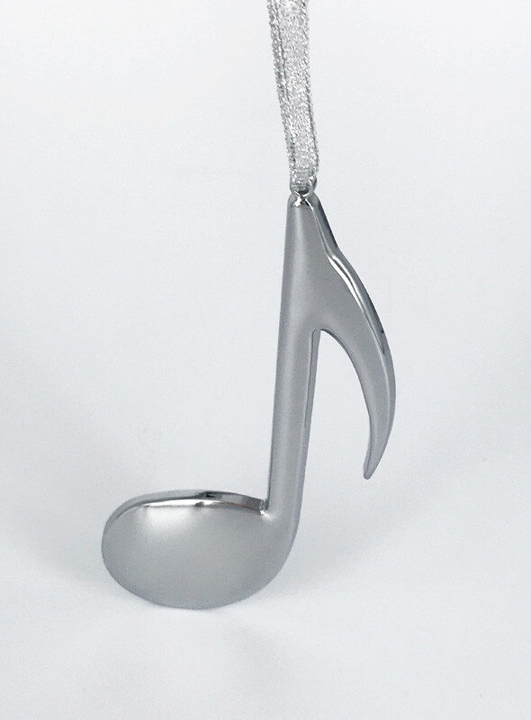Silver Music Note, Musical 8th Note Christmas Tree Ornament Decoration ...