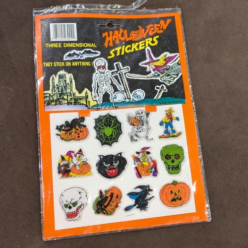 Vintage 1980s 90s Puffy Halloween Spooky Stickers | eBay