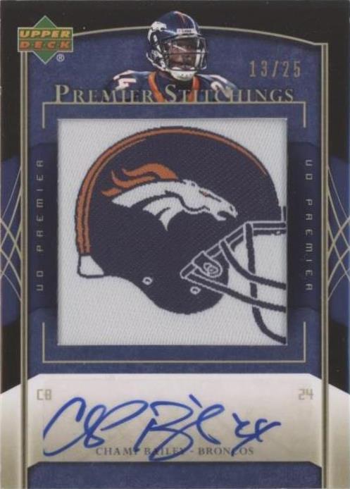 2007 UD Premier - Stitchings Champ Bailey #PS-46 Autographs /25 (AU ...