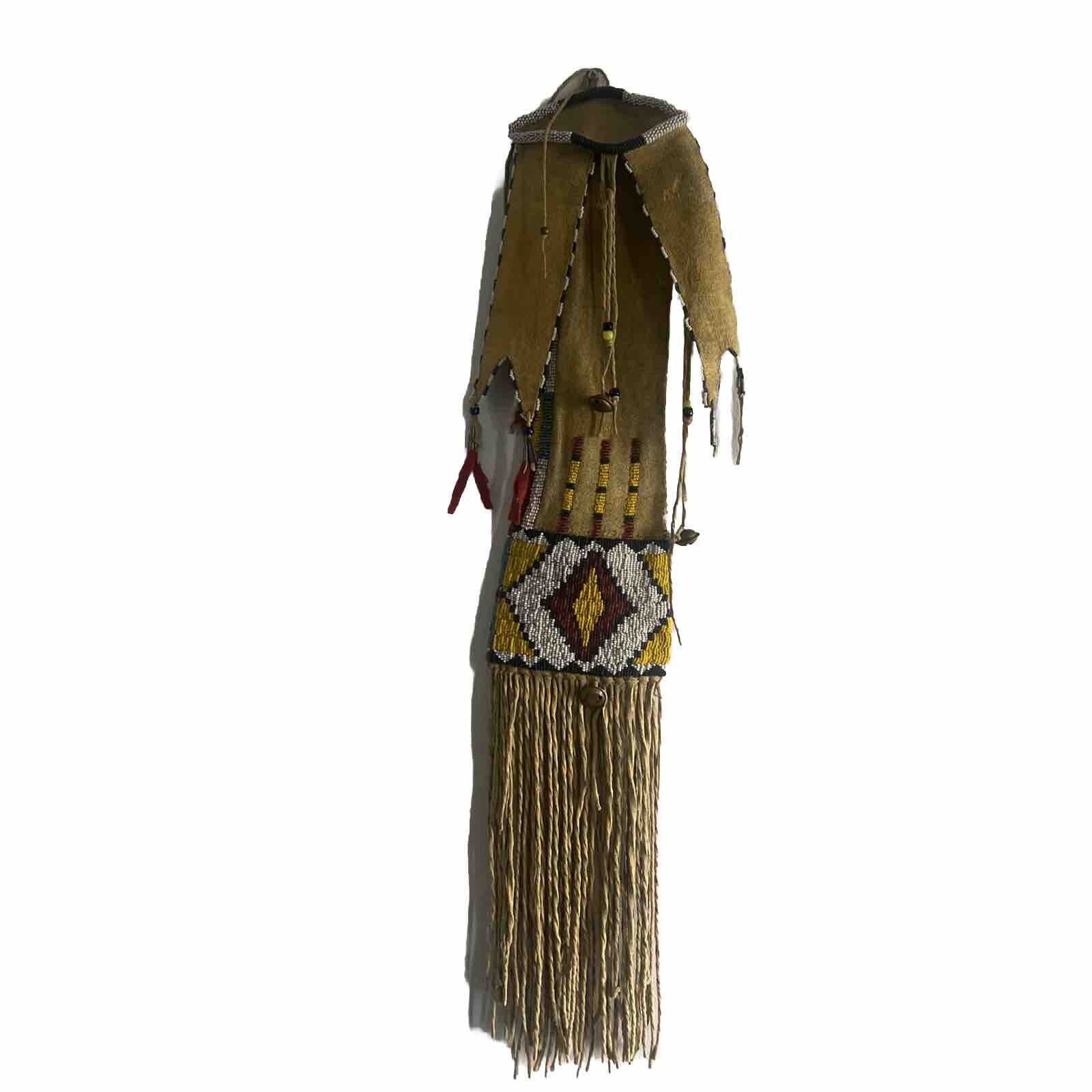 Cheyenne Beaded Hide Tabacco Bag Circa 1900 27inch Length 6inch Wide | eBay