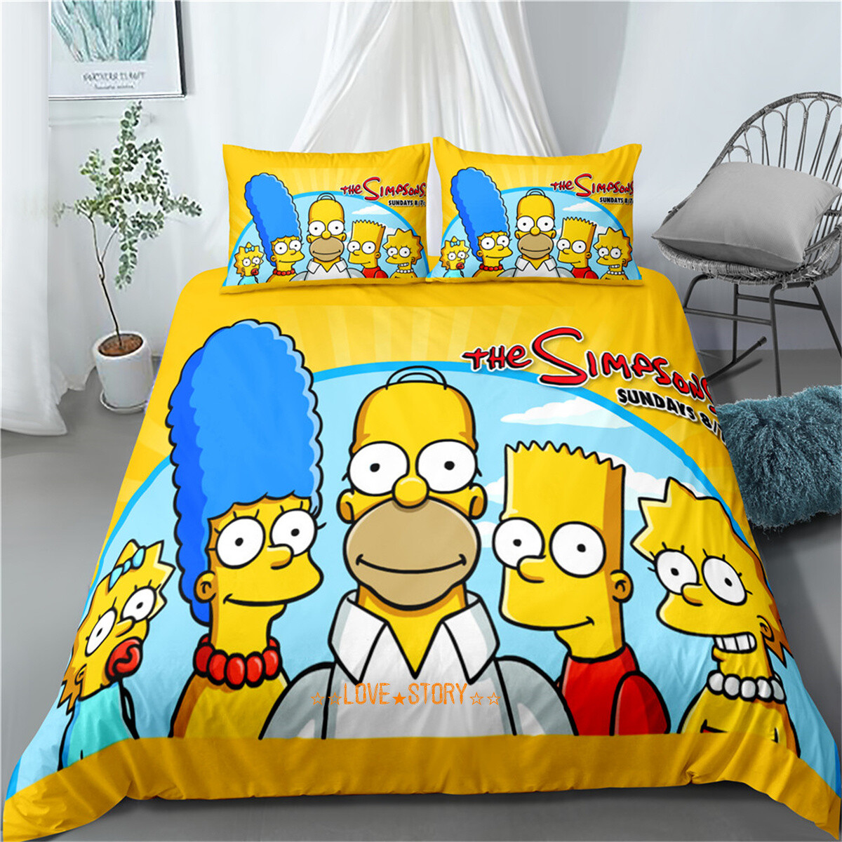 The Simpsons Single/Double/Queen/King Bed Quilt/Duvet/Doona Cover Set ...