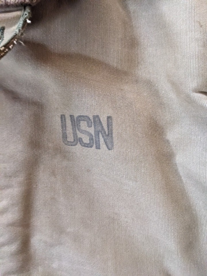Vintage Military N-1 Deck Jacket Coat USAAF WWII US Navy USS Brough ...