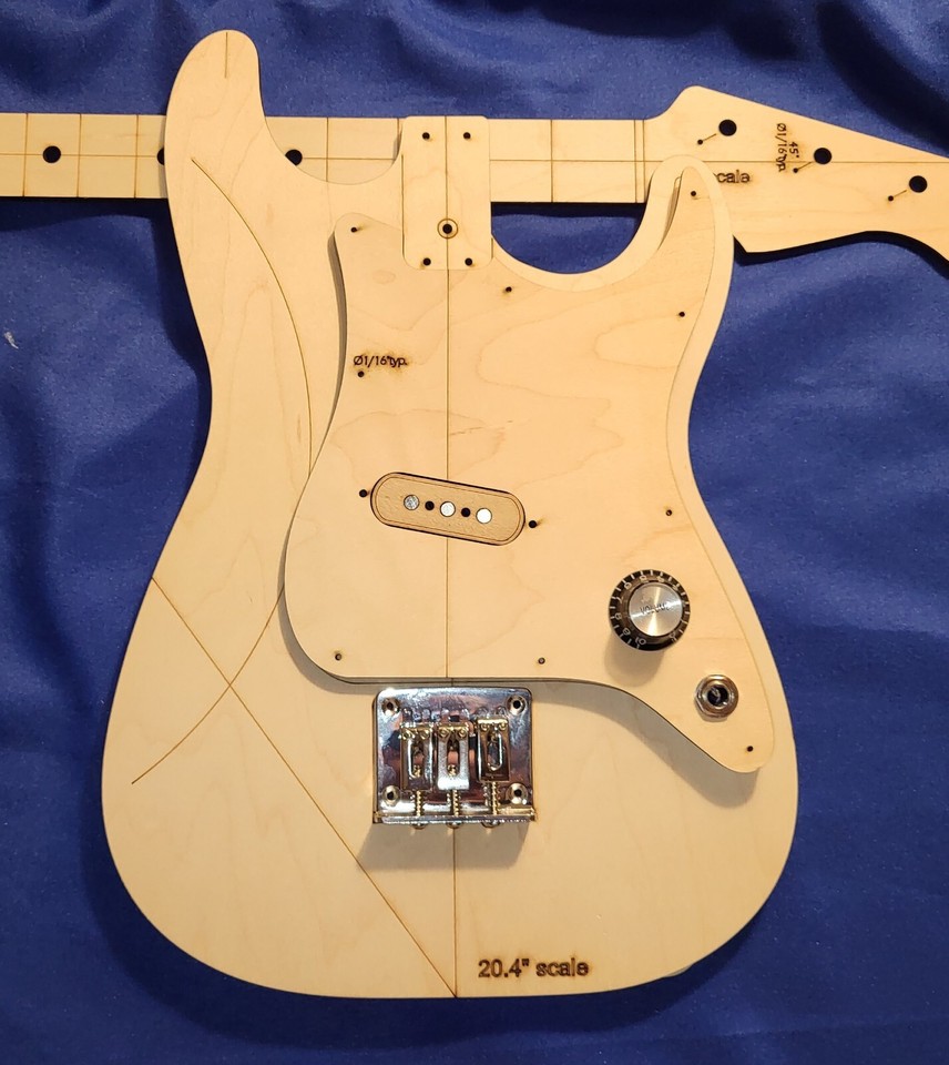 Custom 3 String Kids Guitar Template Set Mini Strat | eBay
