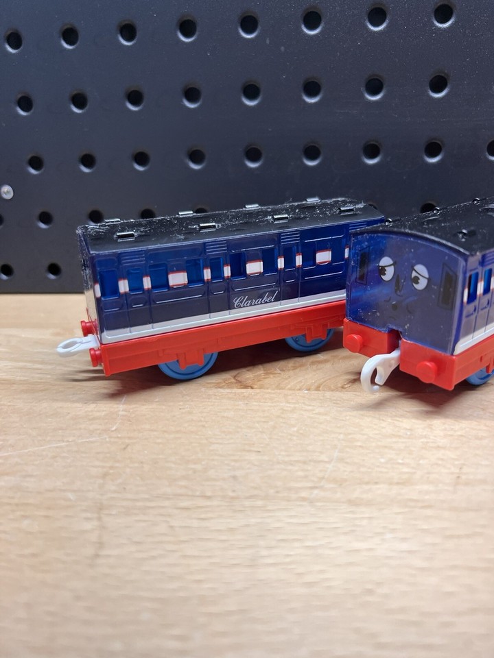 Thomas & Friends Trackmaster Clarabel Annie Coaches Clear Blue ...