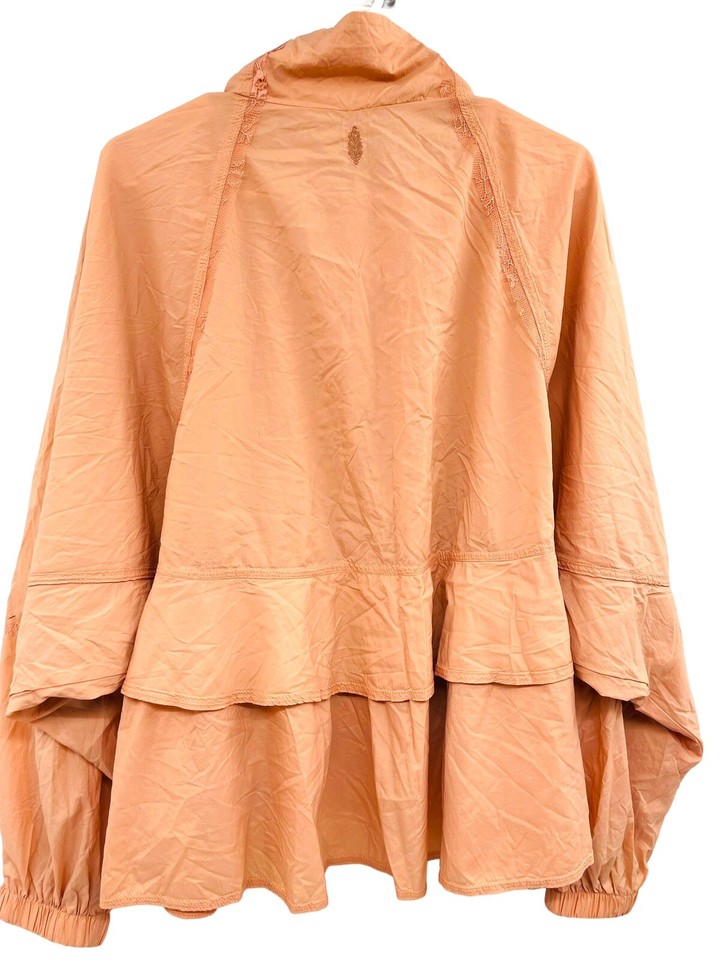 Free People Womens Jacket Namaslay Movement M Ruffled Lace Full Zip ...