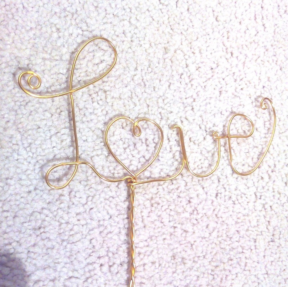 LOVE Wire Wedding Cake Topper Handmade Custom cake topper colors of ...