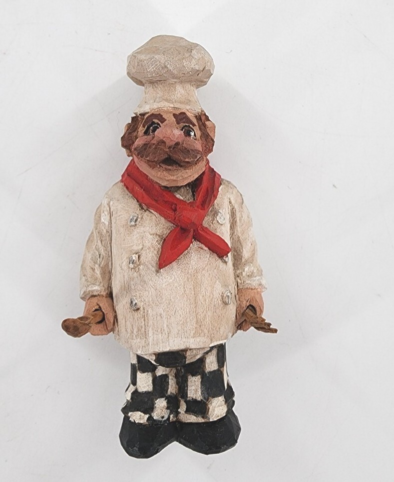 S. Arthur Shoemaker Wood Hand Carved 3.5" Chef '98 Carving Folk Art ...