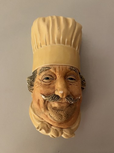 1969 Vintage BOSSONS Chalkware Head Wall Figurine CHEF England Baking ...