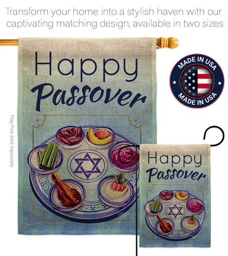 Happy Passover Burlap Garden Flag Religious Wine Celebration Festival ...