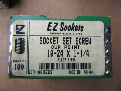 (100) EZ Sockets 10/24 X 1-1/4" Socket Set Screws Cup Point NEW!!! Free ...