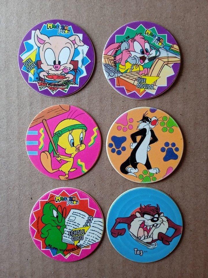 Looney Tunes Master Super Tazos Pog Sabritas 1994 Mexico ( 8 ) set of ...