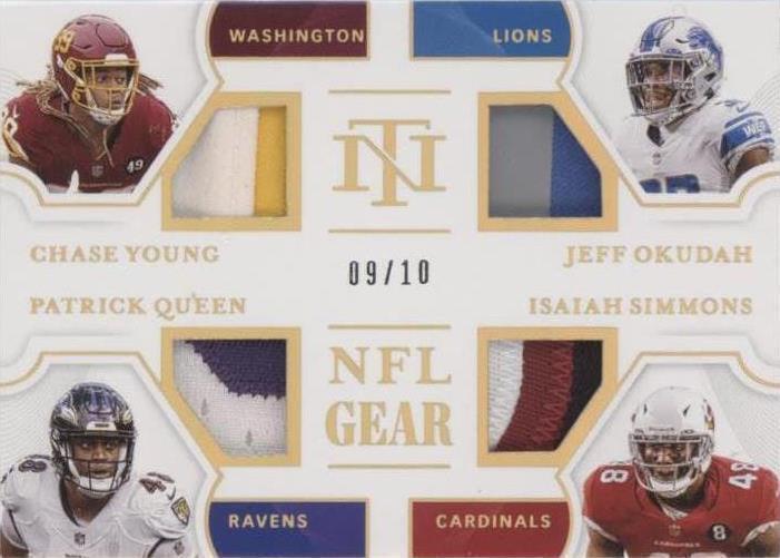 2020 Panini National Treasures - Nfl Gear Quad Materials Chase Young ...