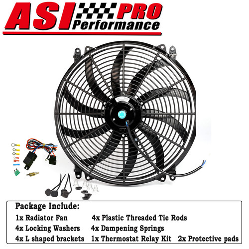 16 inch 16" 12V 120W Pull Push 120W Radiator Electirc Thermo Fan ...