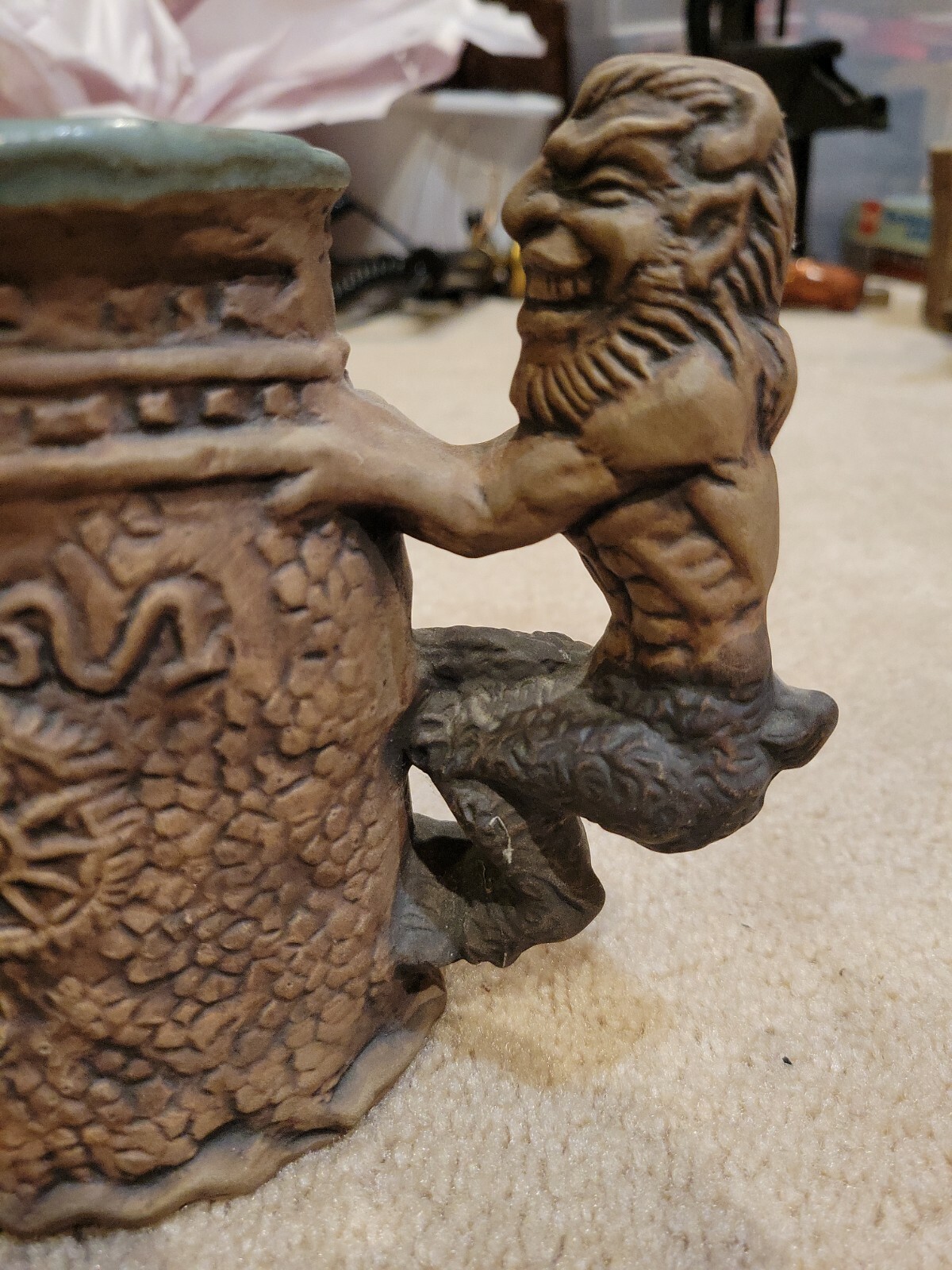 1971 Jim Rumph Tankard Mug with Satyr Handle and Maiden Inside Vintage ...